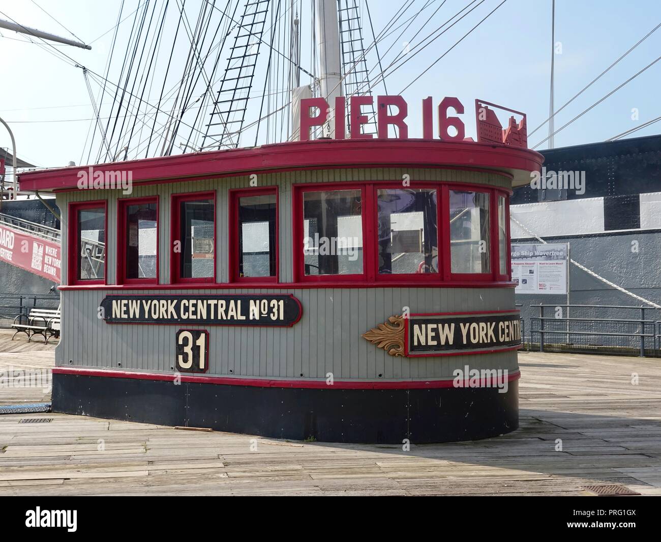 Old Pier 16, New York Central No. 31 ticket booth along the East River ...