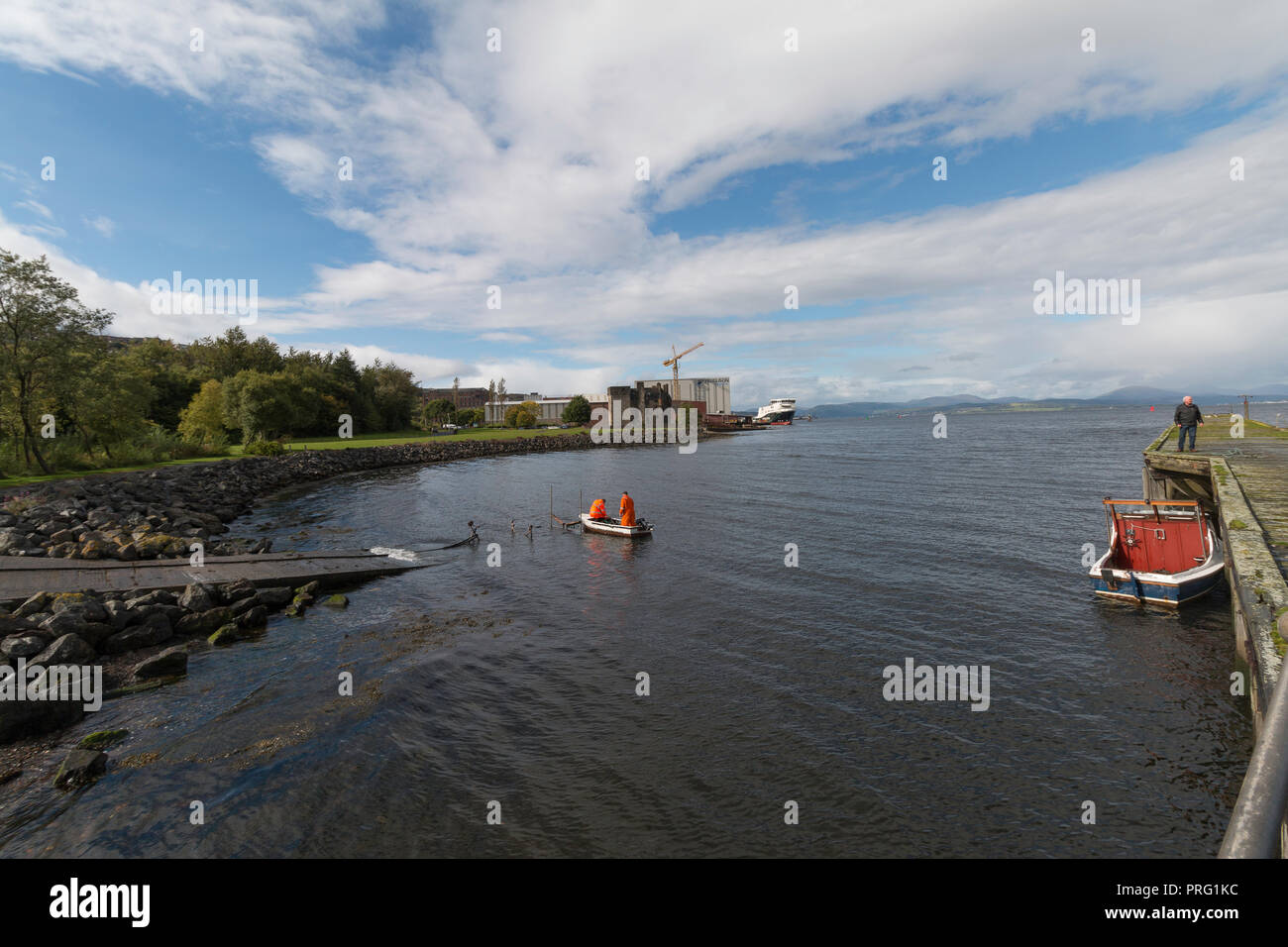 Port Glasgow Scotland Landmark Buildings & River Clyde Coast Stock ...