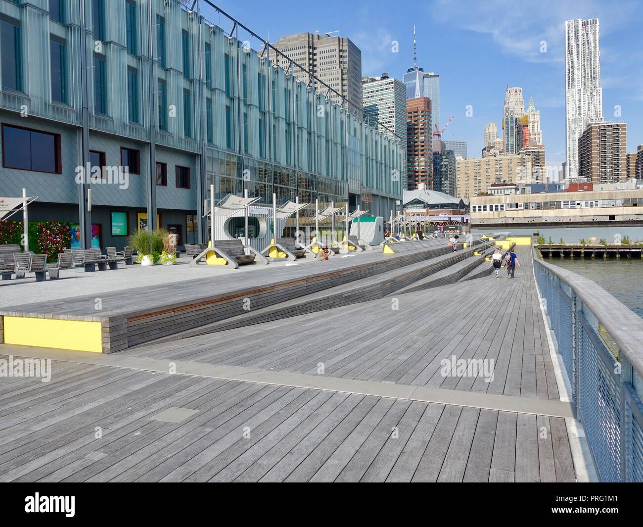 Pier 17 along the East River, Lower Manhattan, New York City, NY, USA ...