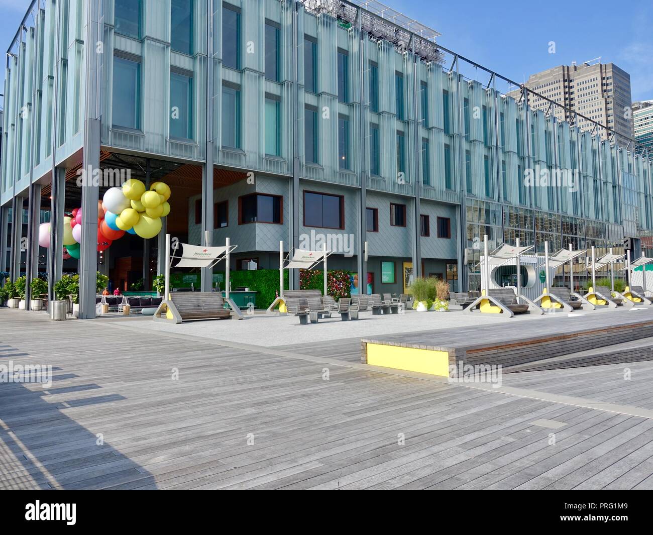 Pier 17 along the East River, Lower Manhattan, New York City, NY, USA ...