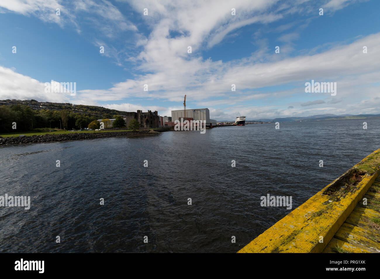 Port Glasgow Scotland Landmark Buildings & River Clyde Coast Stock ...