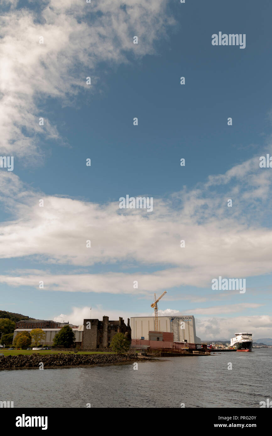 Port Glasgow Scotland Landmark Buildings & River Clyde Coast Stock ...