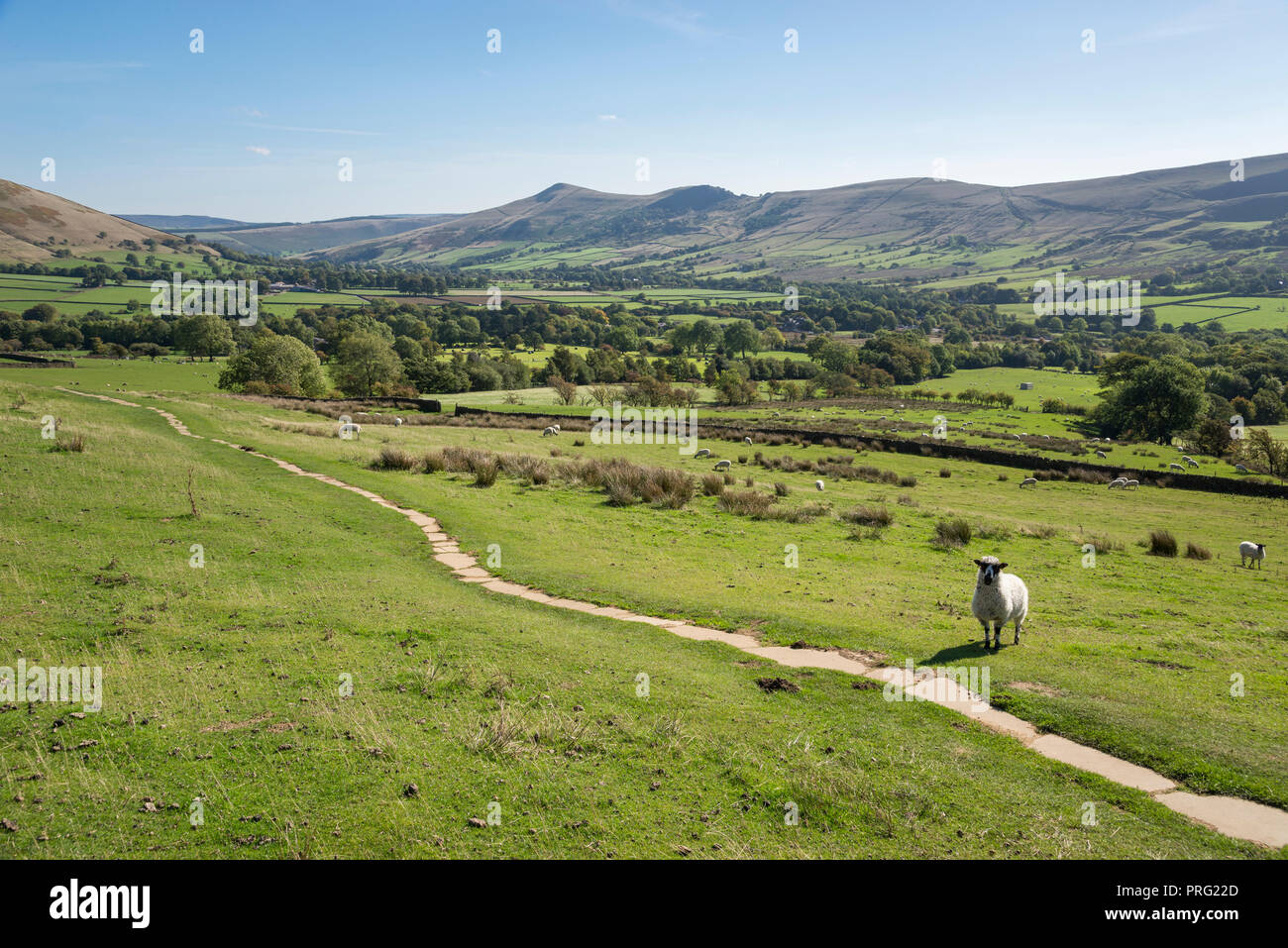 Pennine Way footpath near Edale in the Peak District, Derbyshire ...