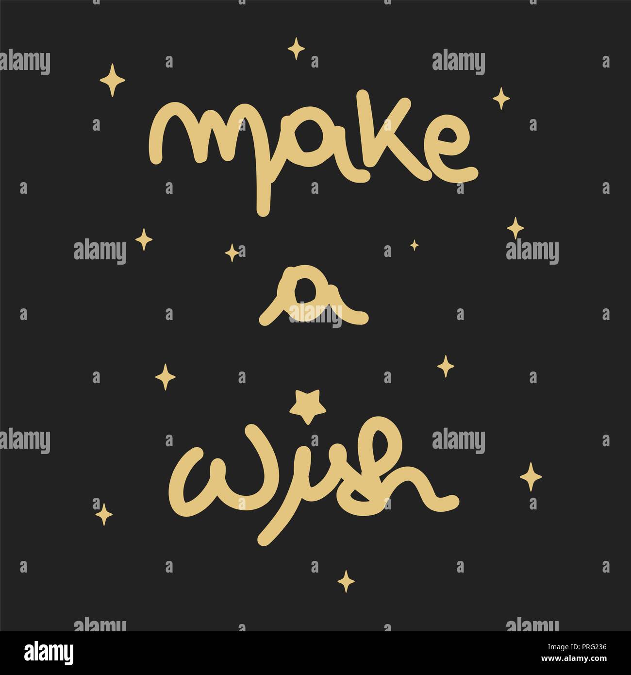 cute make a wish black and gold hand written lettering calligraphy ...