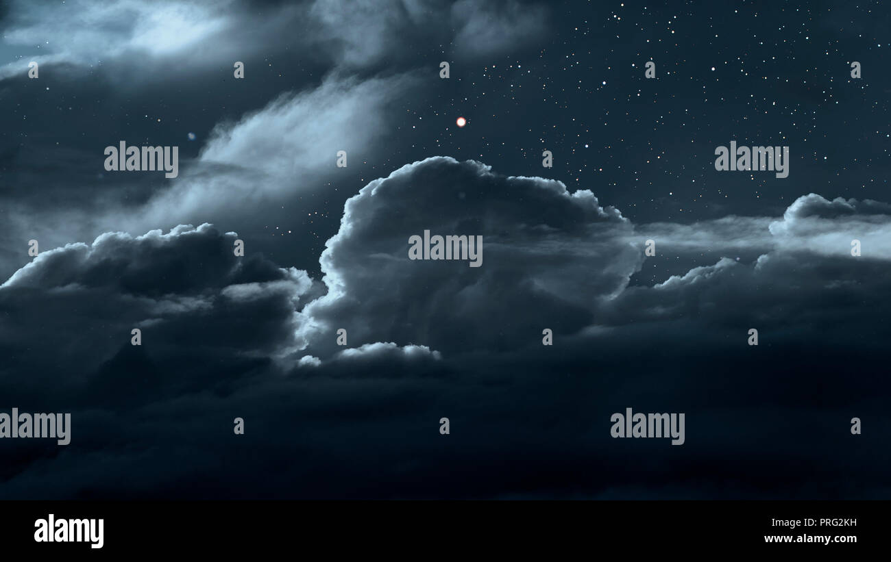 Cloudy night sky with stars as seen from above Stock Photo - Alamy