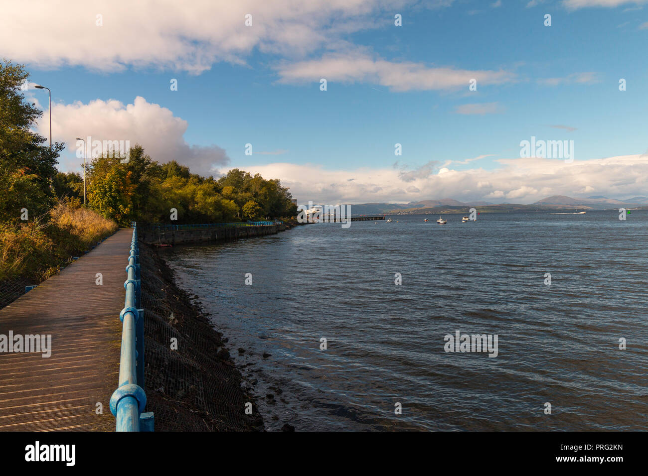 Port Glasgow Scotland Landmark Buildings & River Clyde Coast Stock ...