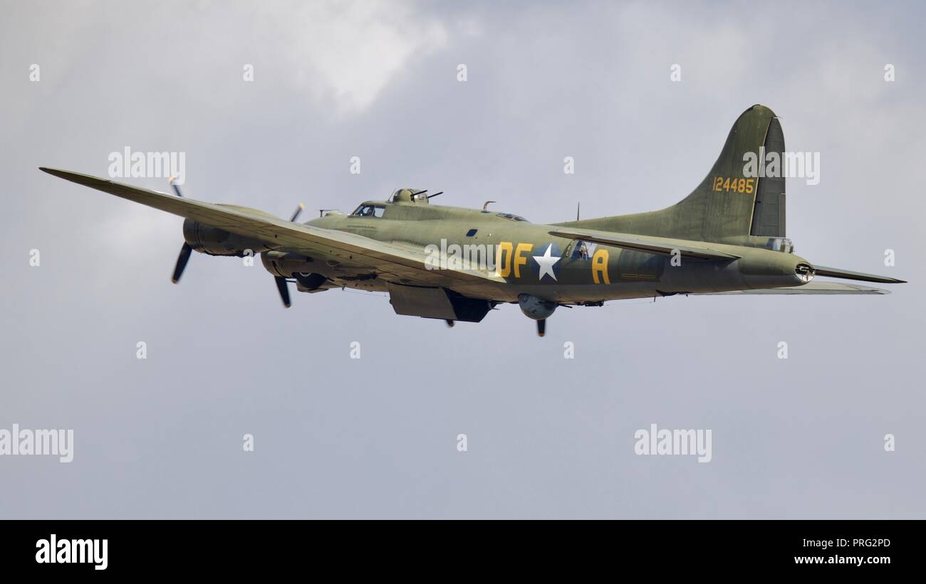 Boeing B-17G Flying Fortress, 'Sally B' fly at the IWM Duxford Battle ...