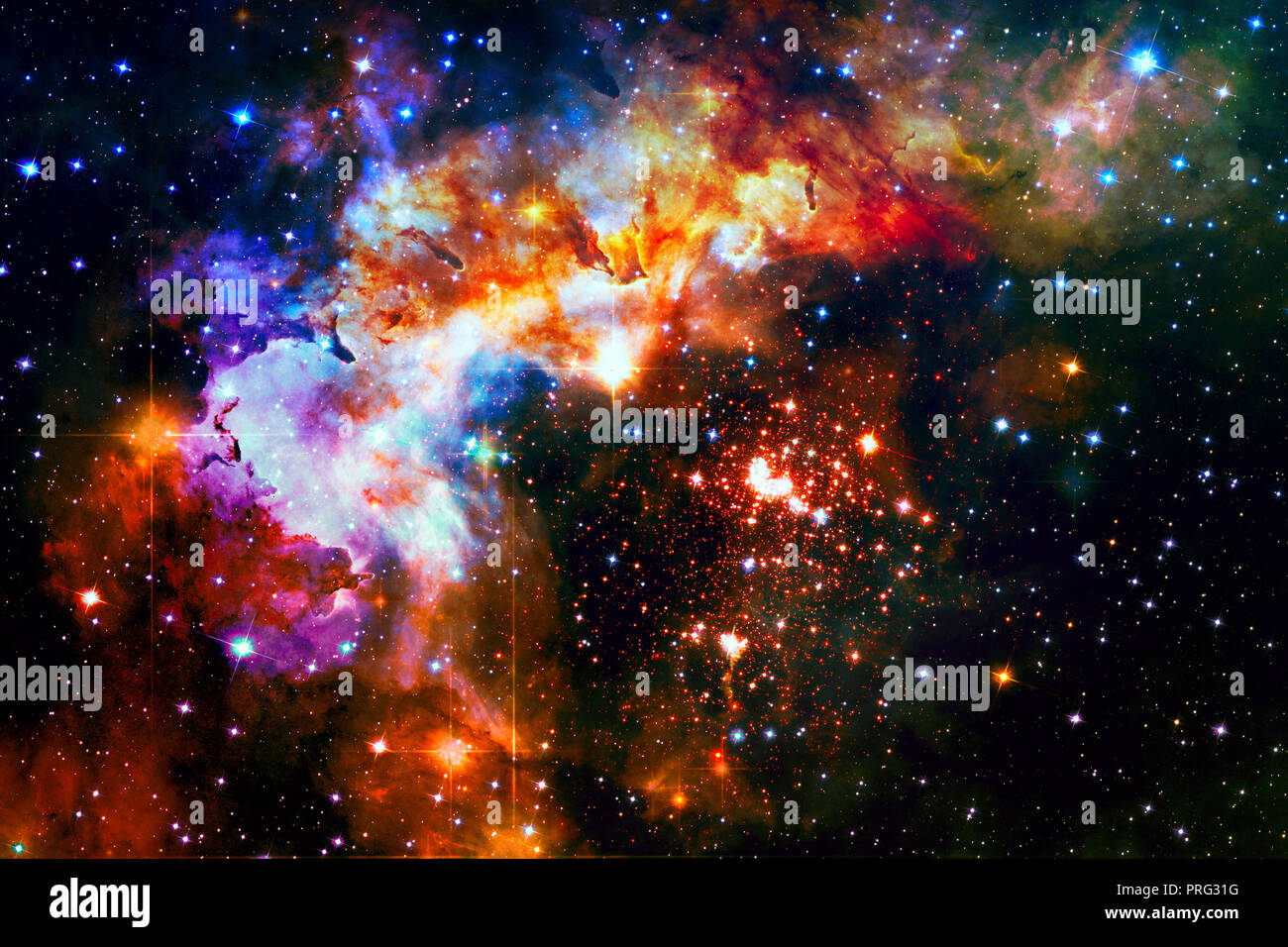 Colorful galaxy in outer space. Elements of this image furnished by ...