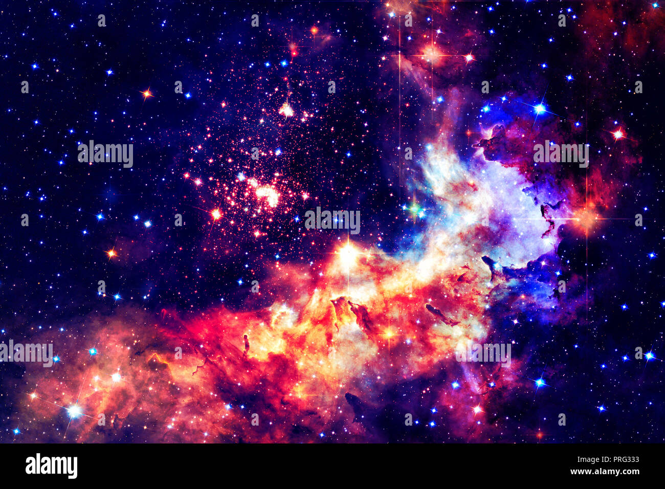 Colorful galaxy in outer space. Elements of this image furnished by ...