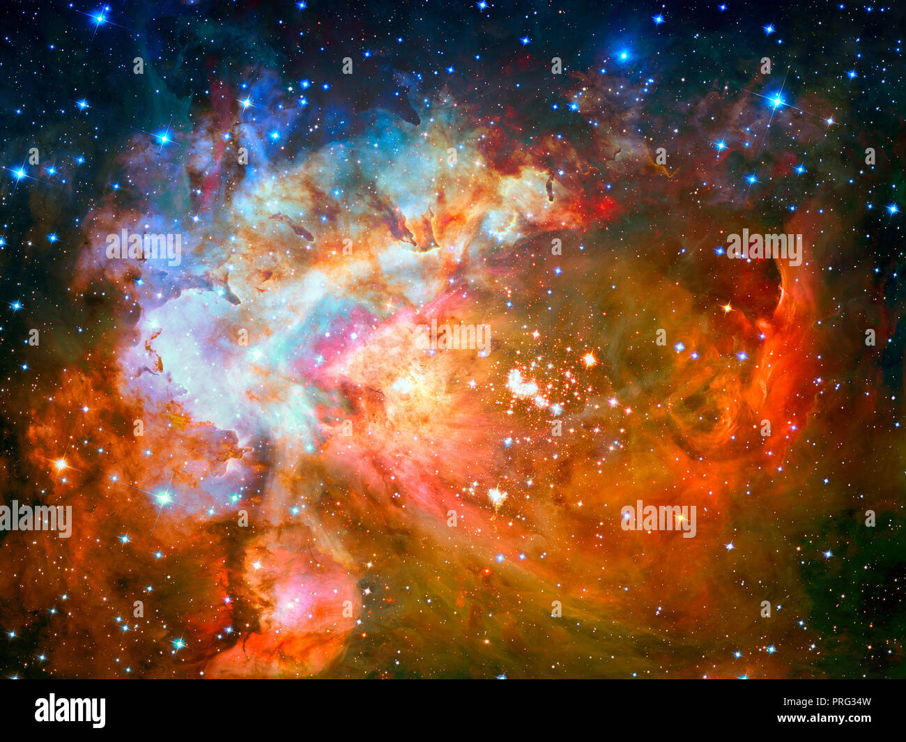 Colorful space nebula with stars. Elements of this image furnished by ...