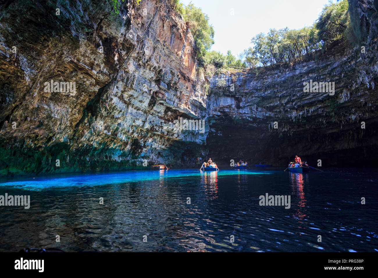 Melissani Cave Kefalonia Stock Photo - Alamy