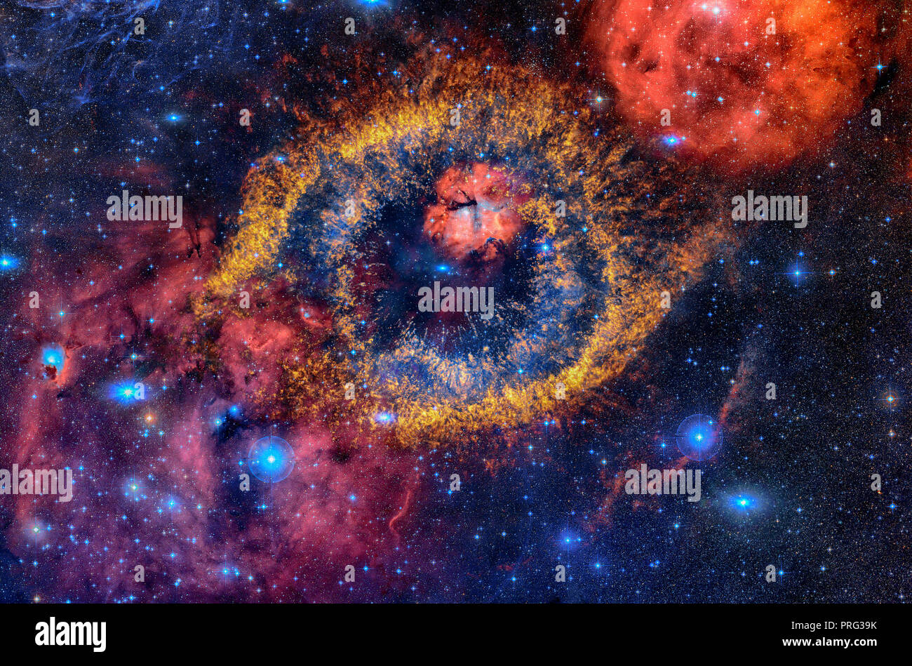 Bright nebula with stars in outer space. Elements of this image ...