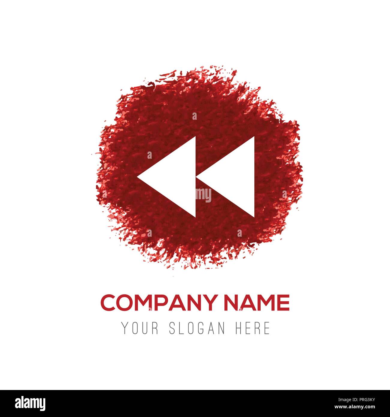 Rewind Icon - Red WaterColor Circle Splash Stock Vector Image & Art - Alamy