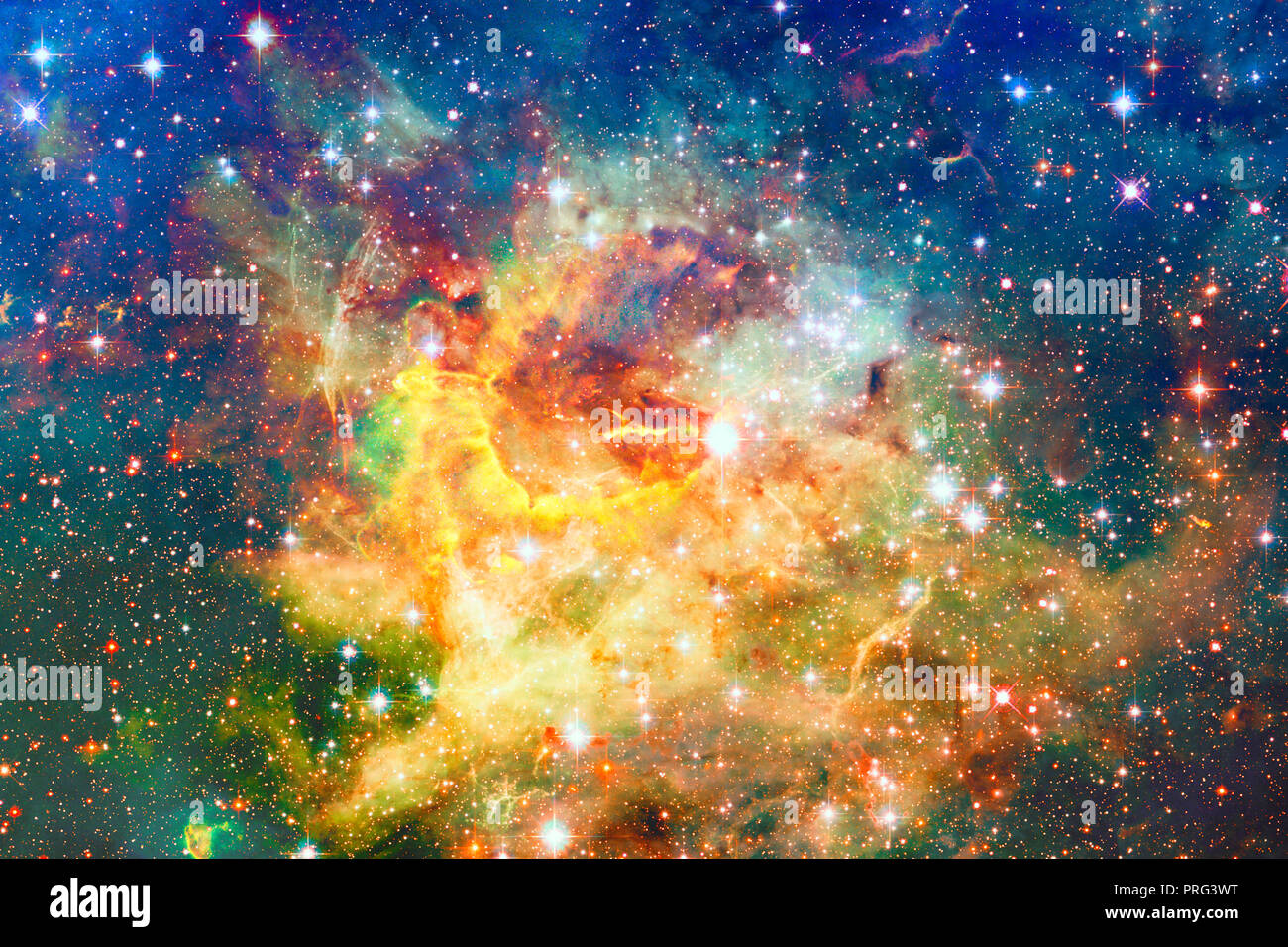 Bright nebula with stars in outer space. Elements of this image ...