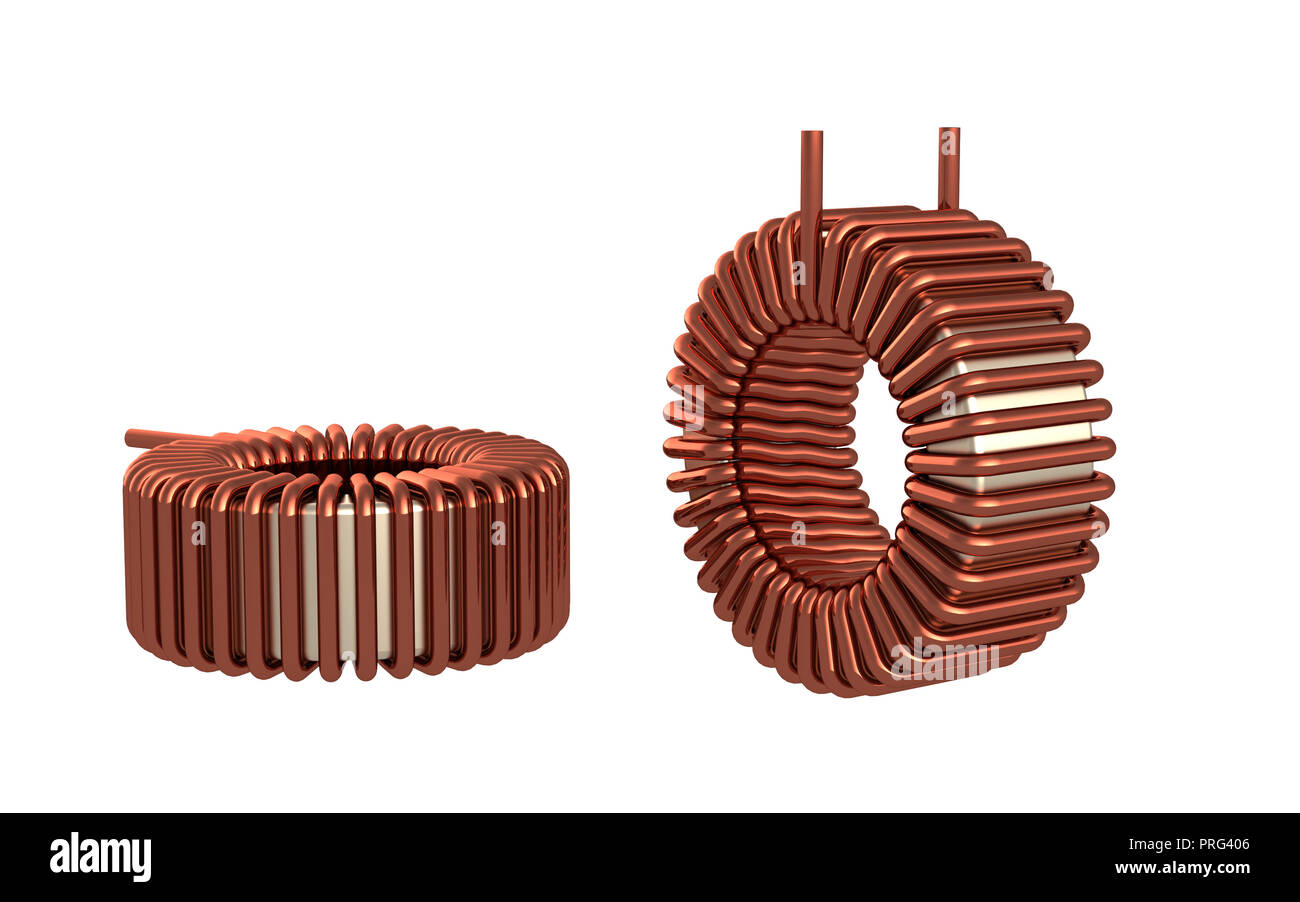 Ferrite Toroid Inductor for Switching Power Supply. 3D rendering Stock ...