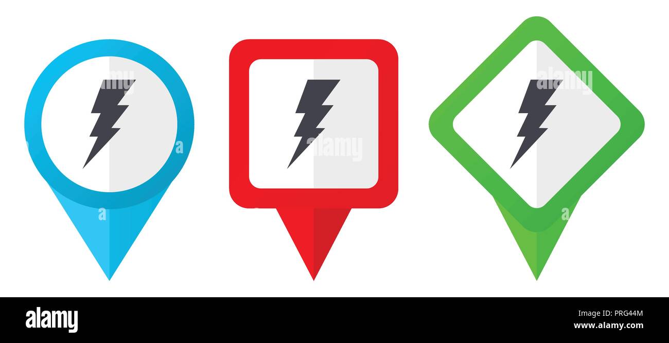 Chess red, blue and green vector pointers icons. Set of colorful ...