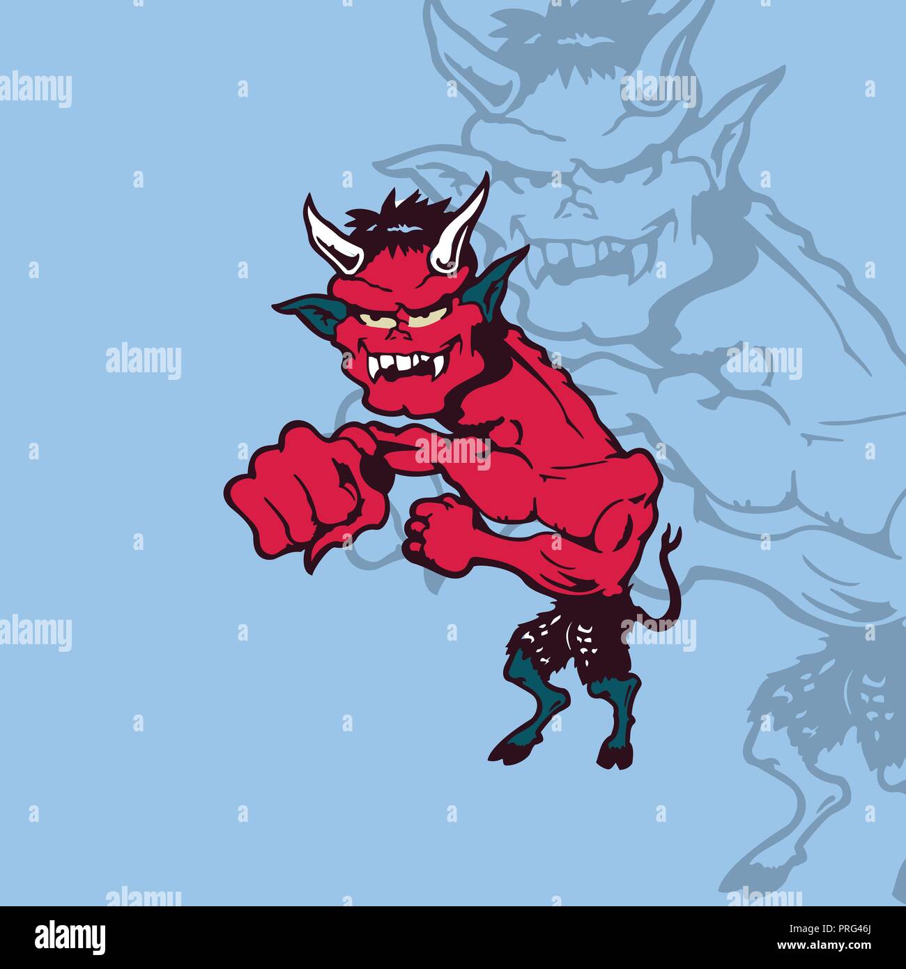 Crazy cartoon devil. cartoon character Vector Illustration Stock Vector ...