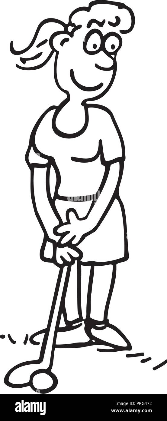 Female golf sketch hi-res stock photography and images - Alamy