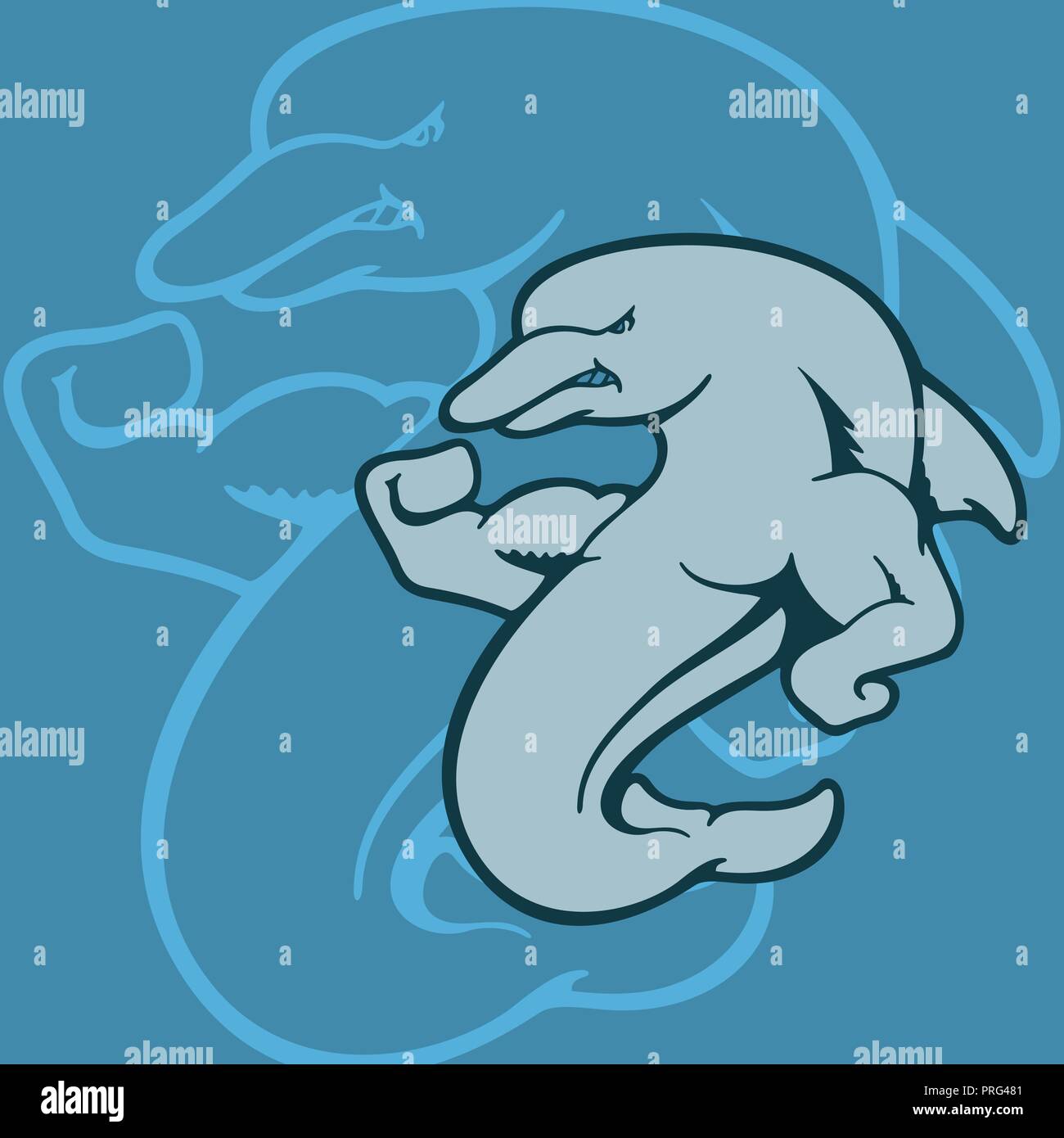 Dolphin mascot character. Animal cartoon character Vector Illustration ...