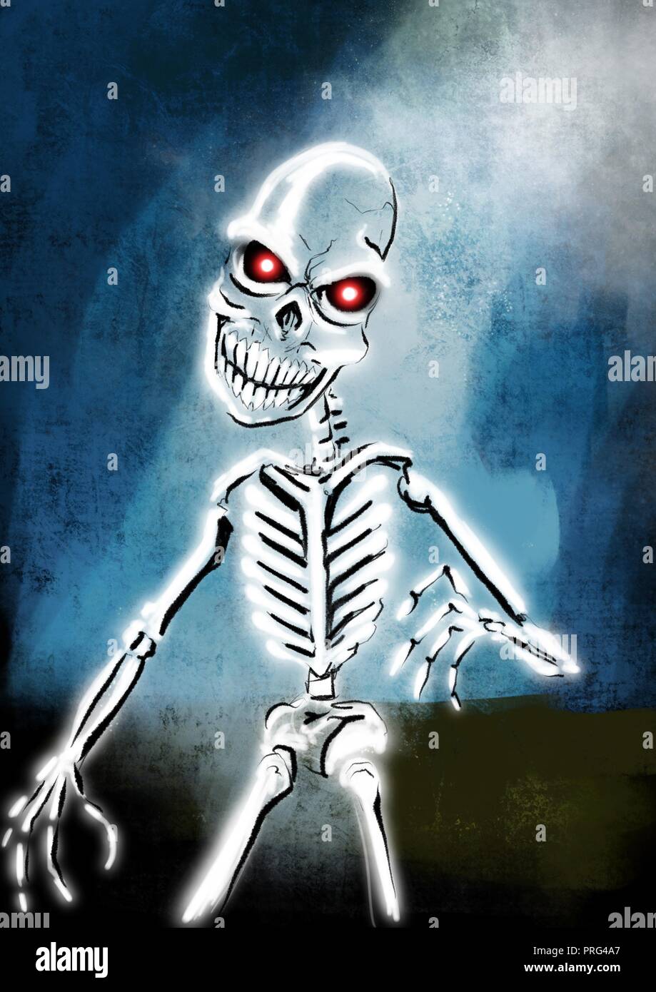 halloween skeleton illustration Stock Photo - Alamy