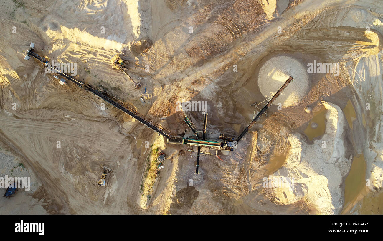 Drone landscape - Sand mine seen from the air Stock Photo - Alamy