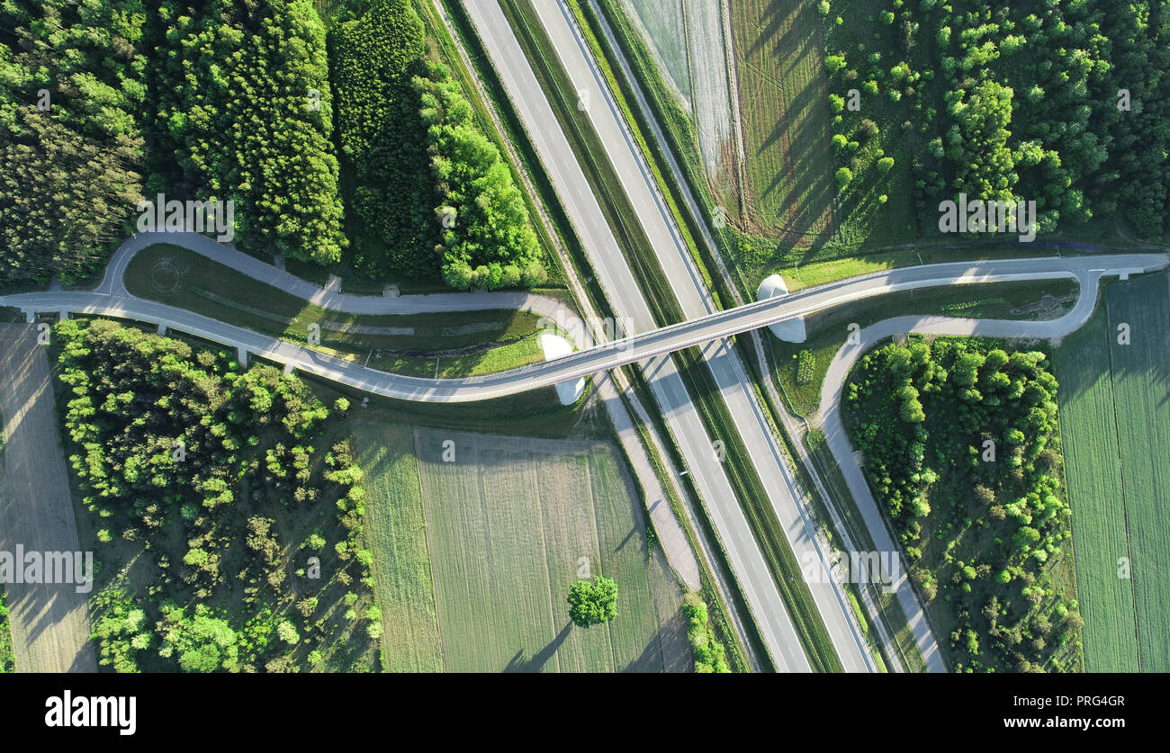 Highway from drone Stock Photo - Alamy