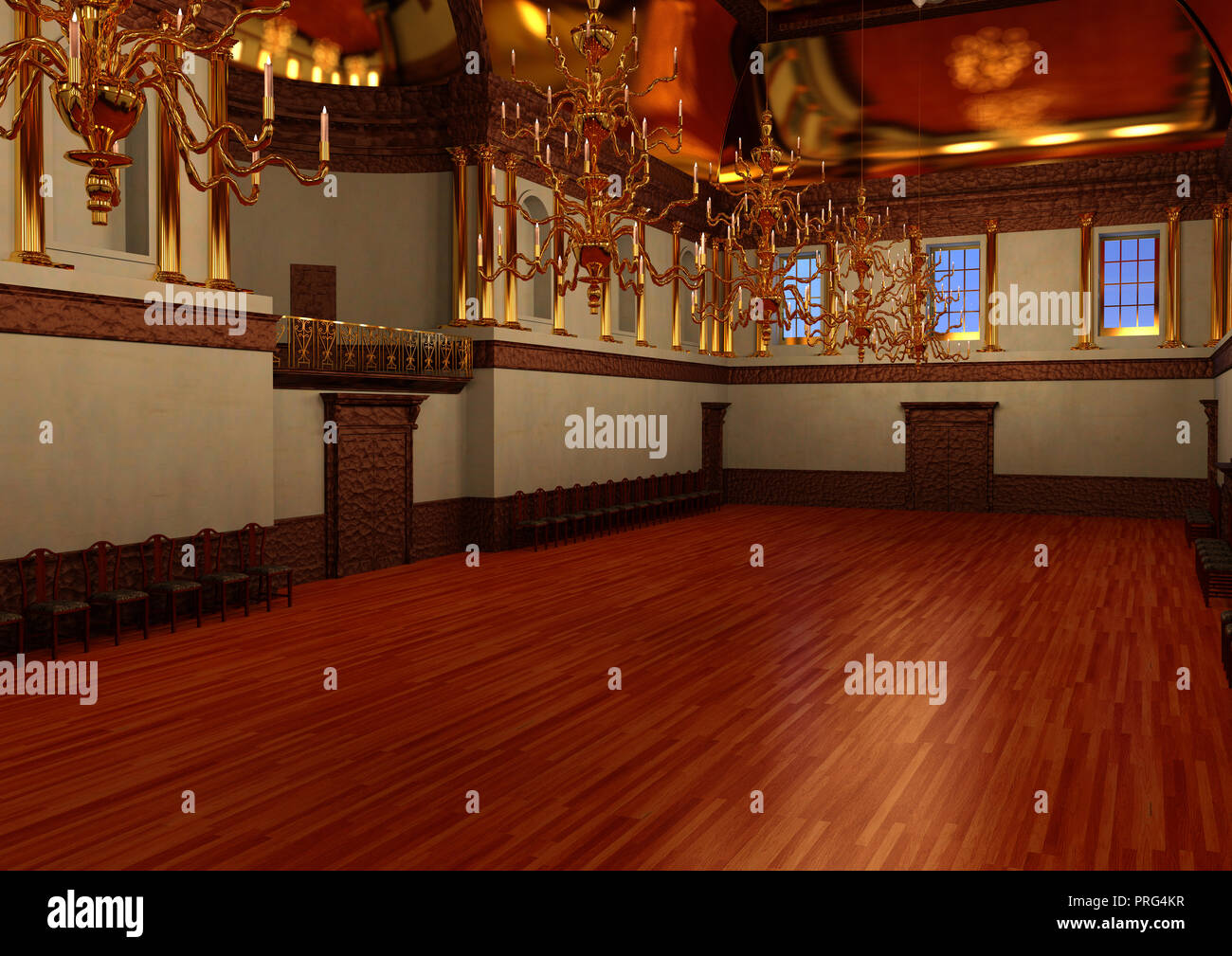 3D rendering of a fairy tale grand ballroom Stock Photo - Alamy