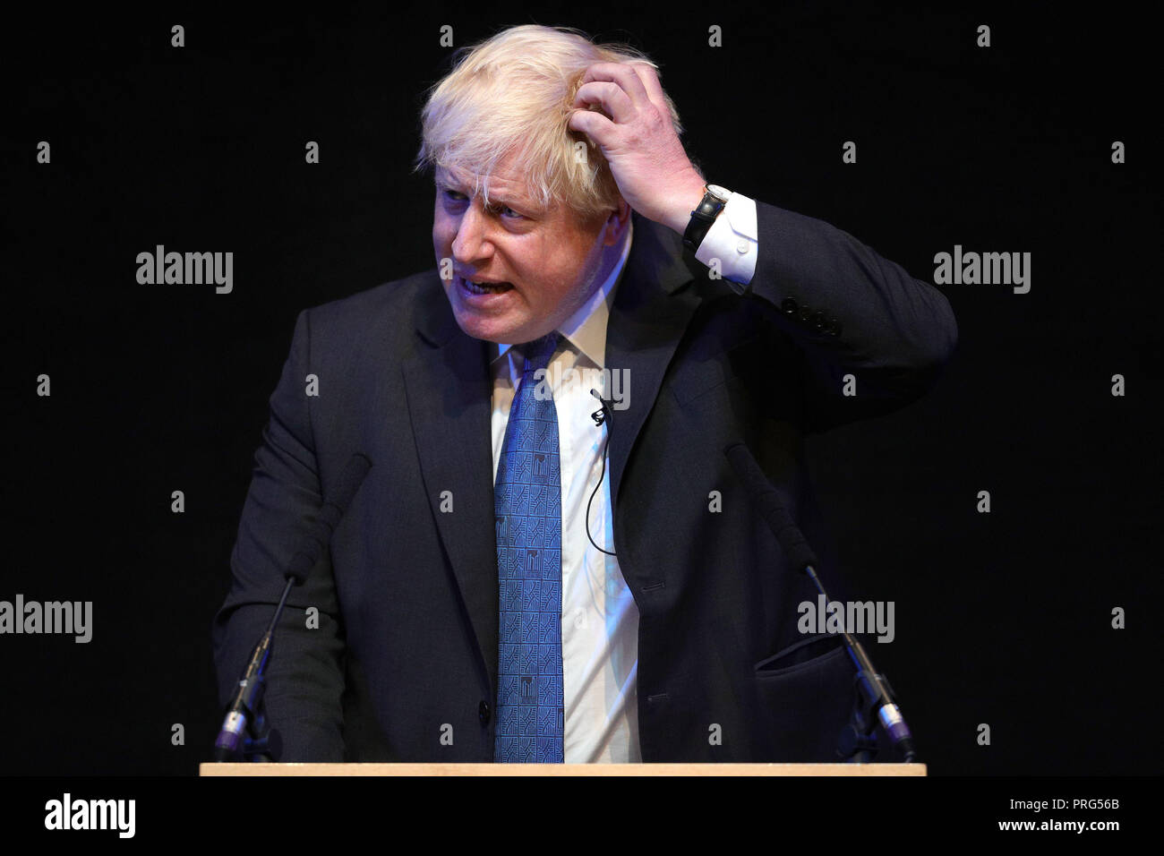 Boris Johnson speaking at a fringe event at the Conservative Party ...
