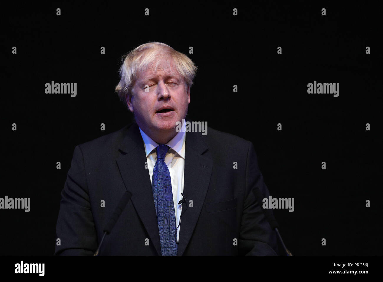 Boris Johnson speaking at a fringe event at the Conservative Party ...