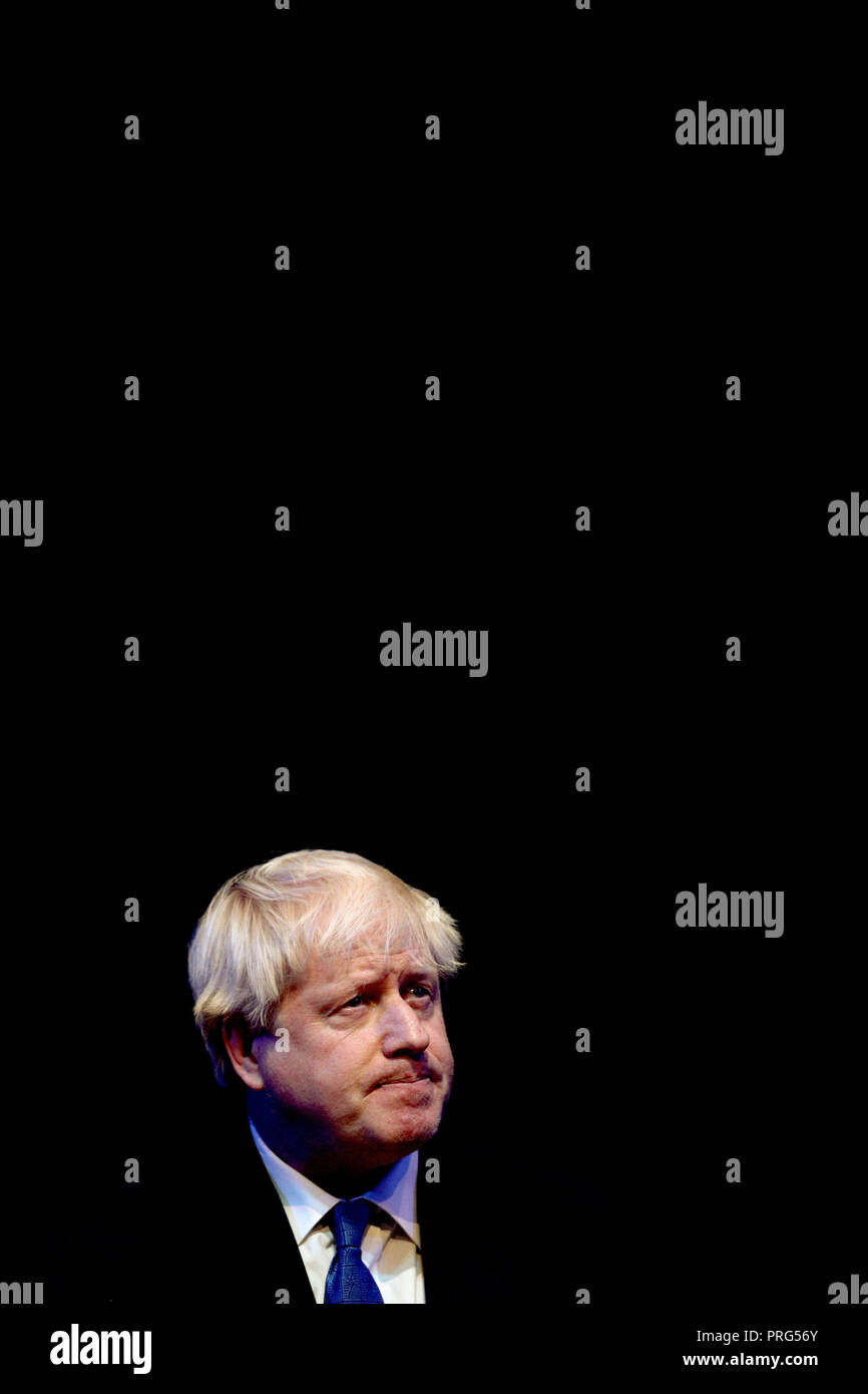 Boris Johnson speaking at a fringe event at the Conservative Party ...