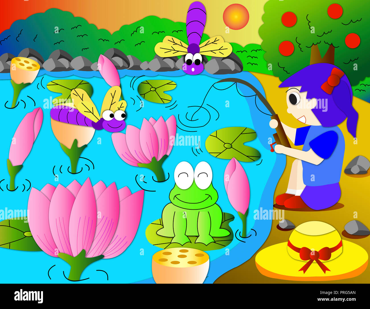 Lake cartoon image hi-res stock photography and images - Alamy