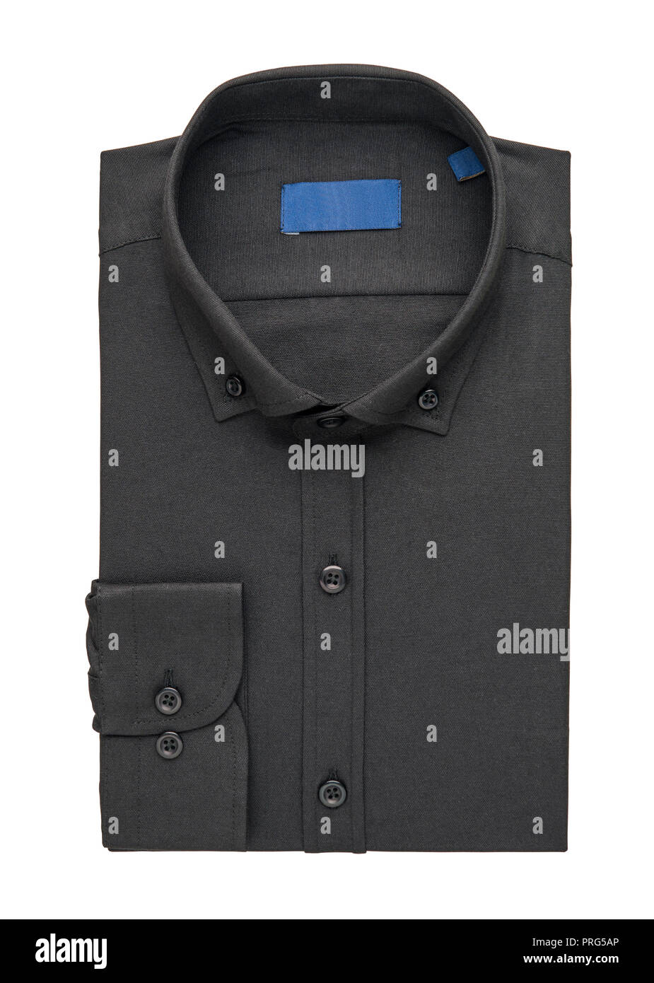 black folded shirt on white background, top view Stock Photo - Alamy