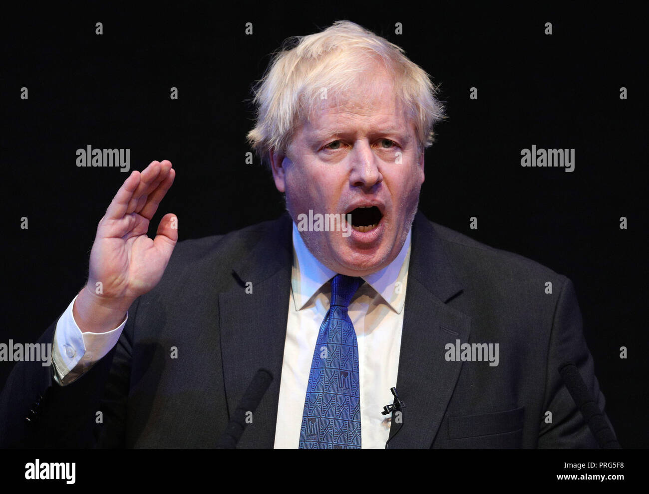 Boris Johnson speaking at a fringe event at the Conservative Party ...
