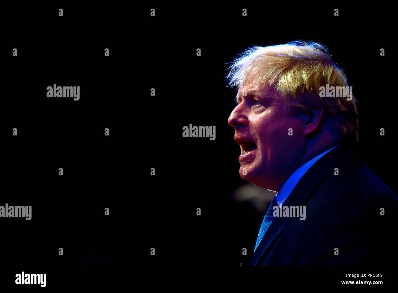Boris Johnson speaking at a fringe event at the Conservative Party ...