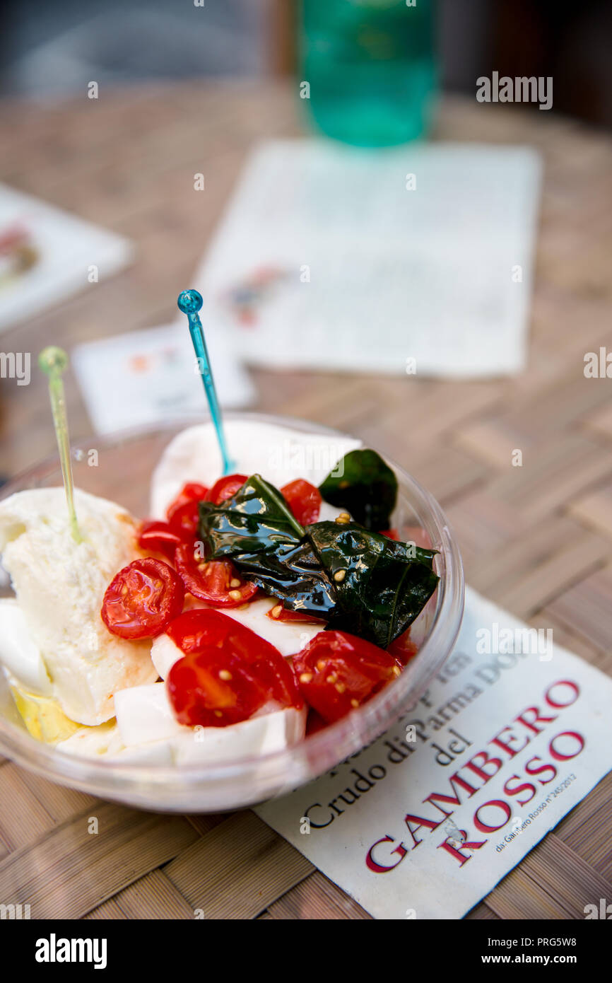 Capri Salad with Tomatoes and Mozzarella at a deli in the Spanish ...