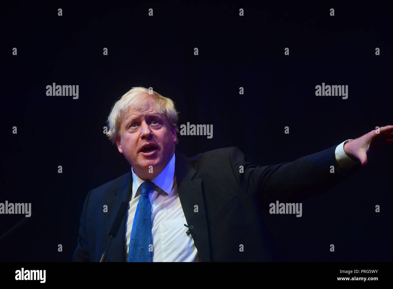 Boris Johnson speaking at a fringe event at the Conservative Party ...