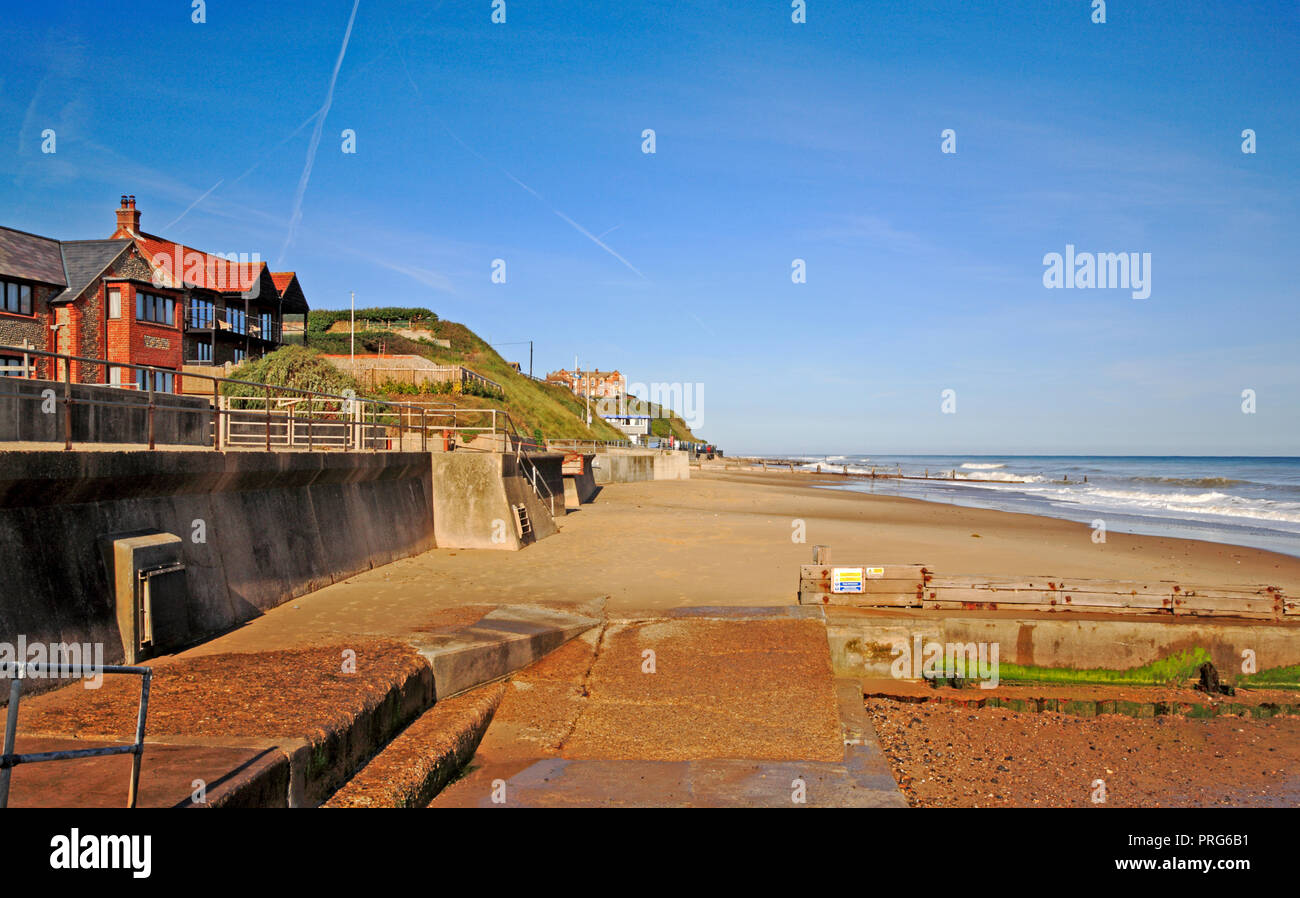 A view from the east end along the beach at the North Norfolk village ...