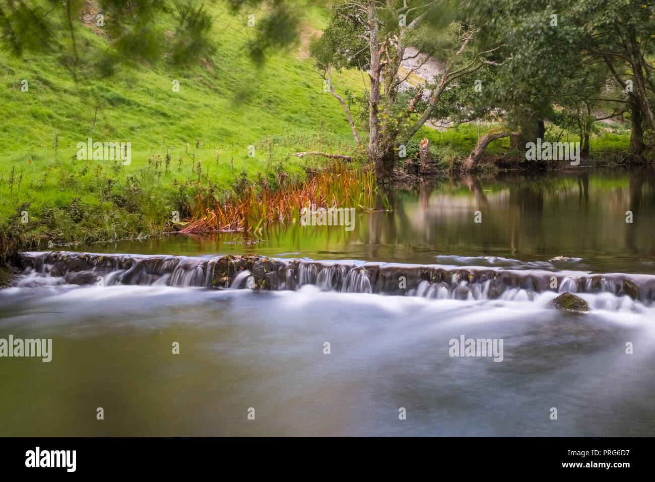 The River Dove in Wolfsecote Dale, in the Peak District National Park ...