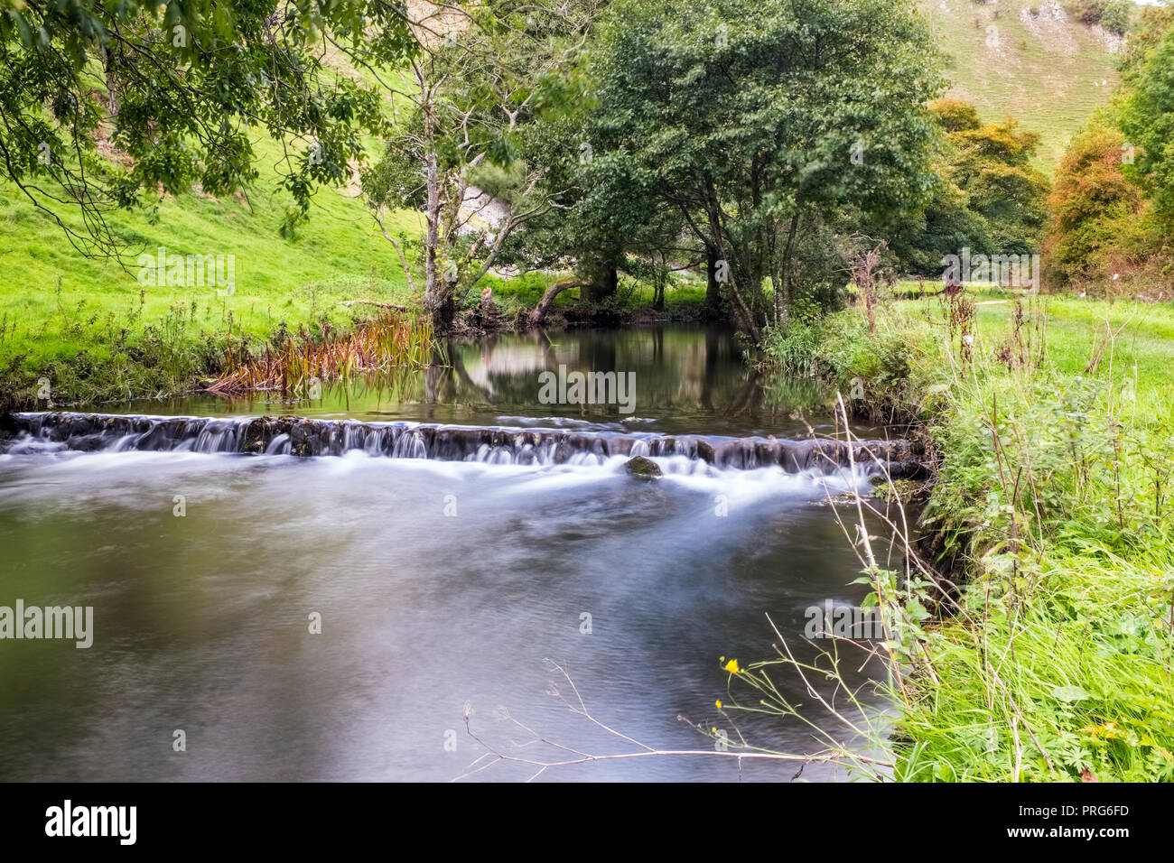 The River Dove in Wolfsecote Dale, in the Peak District National Park ...