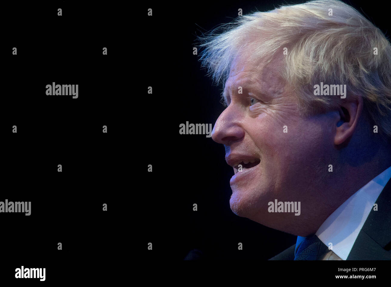 Boris Johnson speaking at a fringe event at the Conservative Party ...