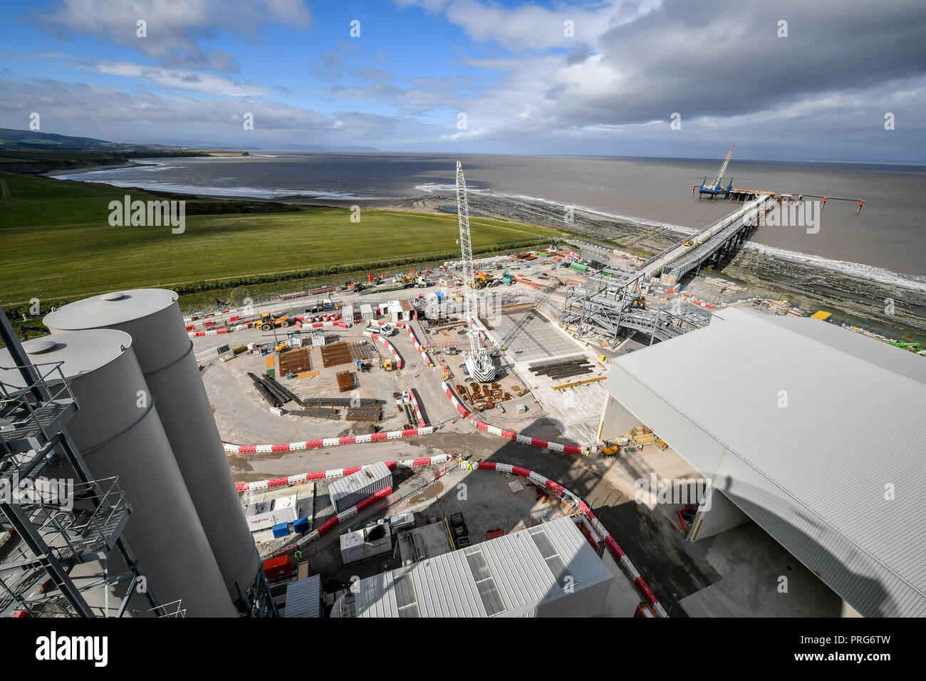 Construction on the new jetty in the Bristol Channel, which will be ...