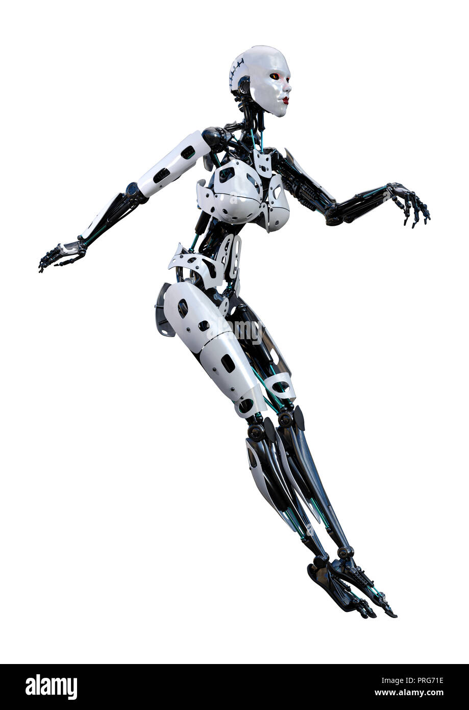 3D rendering of a female robot isolated on white background Stock Photo ...