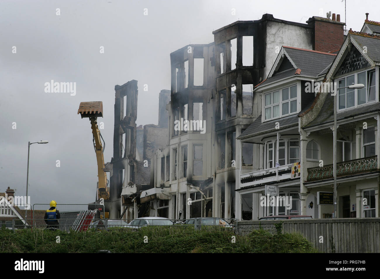 Penhallow Hotel burns down, Newquay Cornwall UK Stock Photo - Alamy