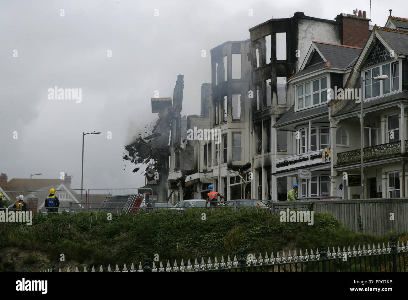 Penhallow Hotel burns down, Newquay Cornwall UK Stock Photo - Alamy