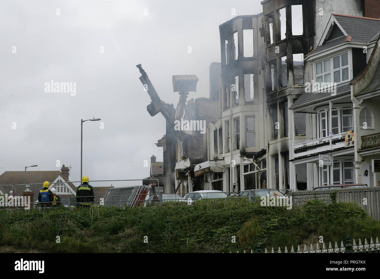 Penhallow Hotel burns down, Newquay Cornwall UK Stock Photo - Alamy