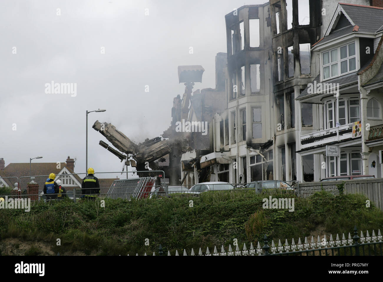 Penhallow Hotel burns down, Newquay Cornwall UK Stock Photo - Alamy