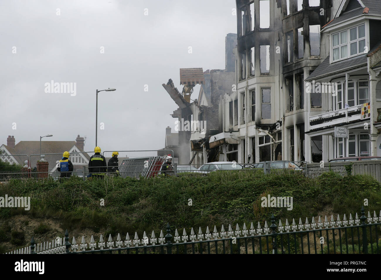 Penhallow Hotel burns down, Newquay Cornwall UK Stock Photo - Alamy