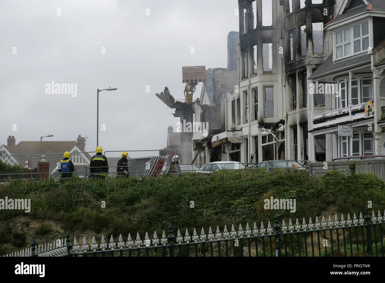 Penhallow Hotel burns down, Newquay Cornwall UK Stock Photo - Alamy