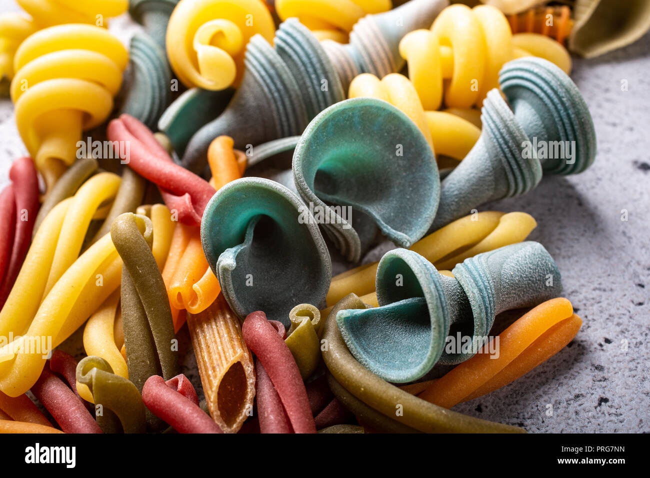 Assorted colorful italian pasta Stock Photo - Alamy