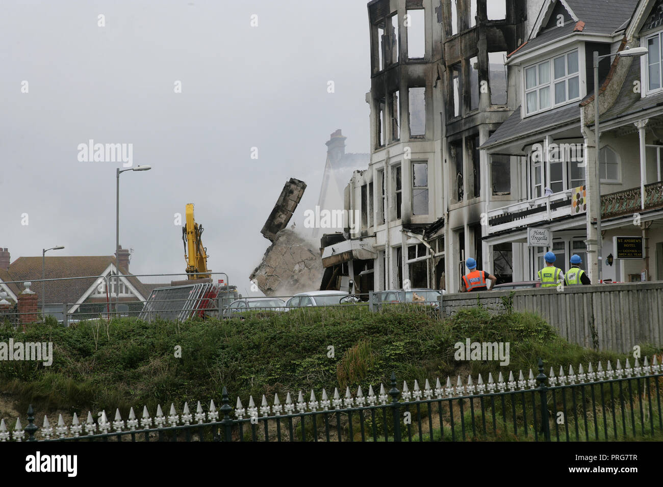 Penhallow Hotel burns down, Newquay Cornwall UK Stock Photo - Alamy